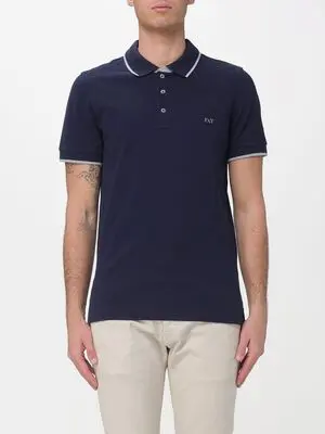 FAY Cotton Polo Shirt With Logo - Blue