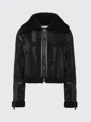 Philipp Plein Sheepskin Coat With All Over Crystals