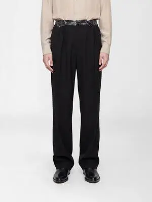 MAISON MARGIELA Wide-leg Virgin Wool Trousers With Belt Loops - Black