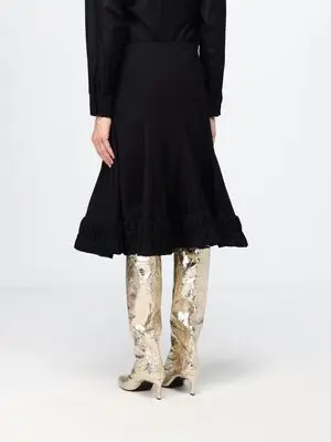 Dries Van Noten High-waisted Flared Cotton-blend Midi Skirt