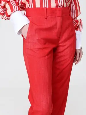 Ermanno Scervino Slim Fit Viscose Trousers - Red