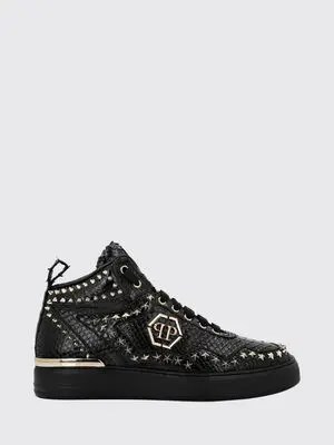 Philipp Plein High-top Studded Snakeskin Sneakers