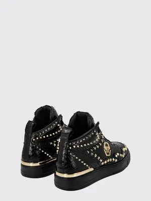 Philipp Plein High-top Studded Snakeskin Sneakers