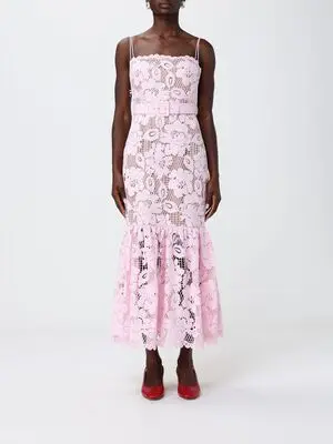 SELF-PORTRAIT Lace Midi Dress - Pink