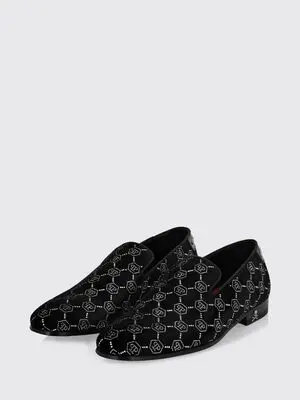 Philipp Plein Velvet Loafers With Rhinestone Hexagon