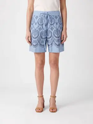 PAROSH Embroidered Drawstring Shorts