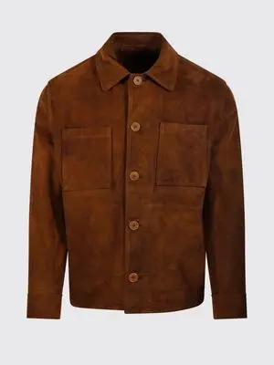 SALVATORE SANTORO Suede Shirt Jacket With Patch Pockets