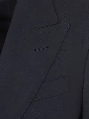 TOM FORD Wool Double Breasted Blazer - Black