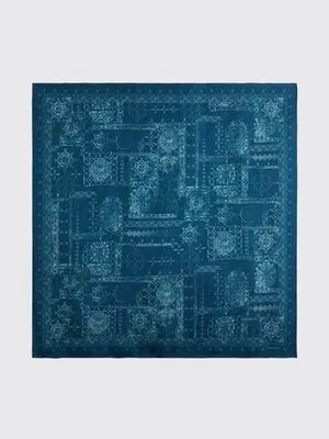 Momoni Nipponia Ethnic Print Silk Twill Square Scarf - Blue