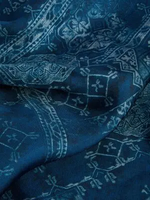 Momoni Nipponia Ethnic Print Silk Twill Square Scarf