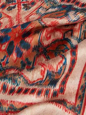 Momoni Nipponia Ethnic Print Silk Twill Square Scarf