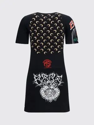 MARINE SERRE Crescent Moon Graphic Print Cotton Mini Sheath Dress