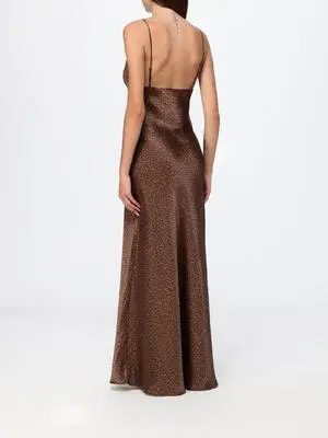 MC2 SAINT BARTH Animal Print Silk Maxi Slip Dress - Multicolor