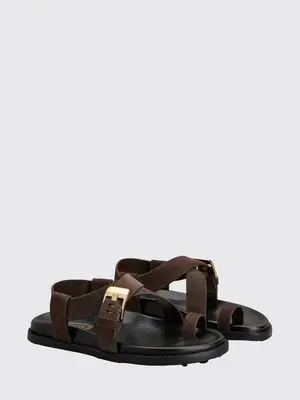 TOD'S Suede Thong Sandals With Low Heel And Strap