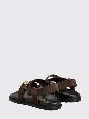 TOD'S Suede Thong Sandals With Low Heel And Strap