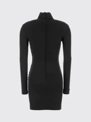 Dolce & Gabbana Long-sleeve Draped Turtleneck Mini Dress