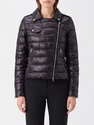 Herno Short Ultra-light Nylon Biker Down Jacket With Asymmetrical Zip - Black