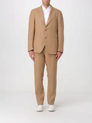 LARDINI Single-breasted Suit In Pure Linen With Two-button Jacket And Patch Pockets