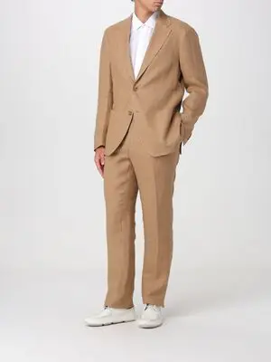 LARDINI Single-breasted Suit In Pure Linen With Two-button Jacket And Patch Pockets