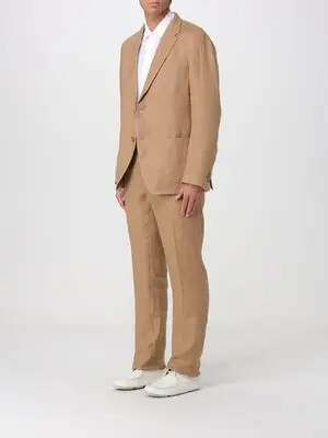 LARDINI Single-breasted Suit In Pure Linen With Two-button Jacket And Patch Pockets