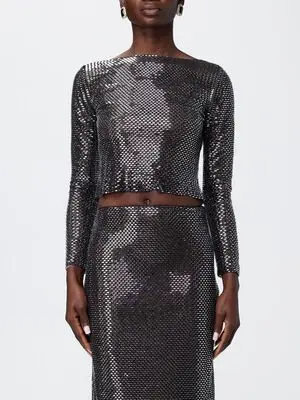 SELF-PORTRAIT Jersey Top With Rhinestones - Black
