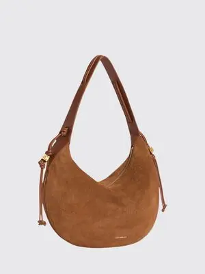 COCCINELLE Suede Shoulder Bag With Leather Trim - Camel
