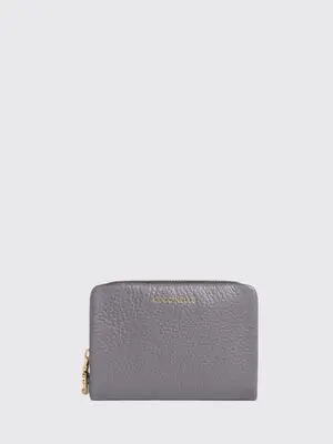 COCCINELLE C-me Softy Grained Leather Bifold Wallet With Zip - Grey