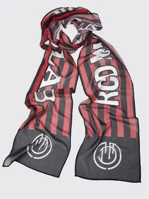 Camper Rcd Mallorca Bi Striped Scarf With Logo And Slogan Print