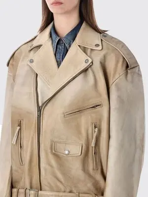 GOLDEN GOOSE Leather Biker Jacket - Blue