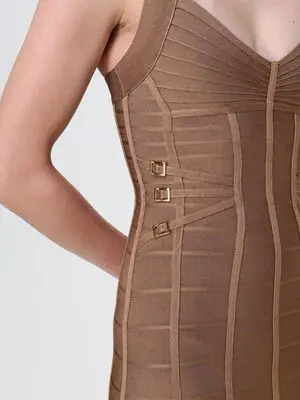 Elisabetta Franchi Midi Sheath Dress - Brown