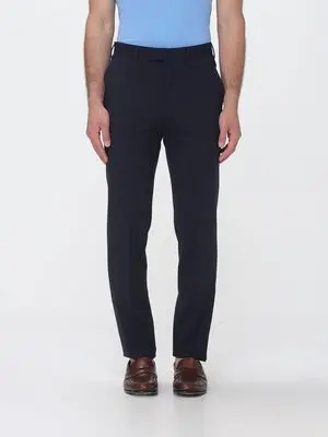 PT TORINO Wool Blend Tailored Trousers - Navy