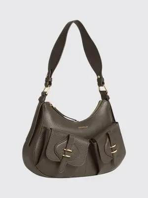 COCCINELLE Mavery Grained Leather Shoulder Bag - Grey