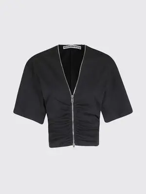 Alexander Wang Cropped Cotton Top With Ruched Waist