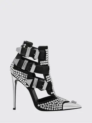 Philipp Plein Suede Pumps With Rhinestones - Silver