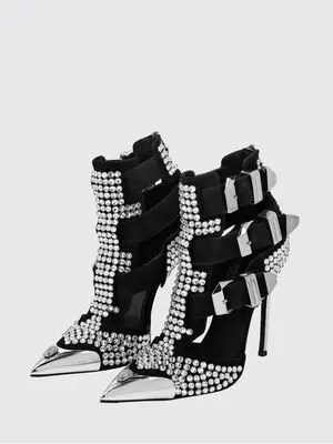 Philipp Plein Embellished Suede Pumps With Stiletto Heel - Silver