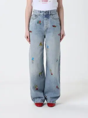 Fiorucci Printed Denim Wide Leg Jeans - Blue