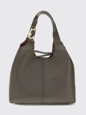 COCCINELLE Textured Leather Shoulder Bag - Mud