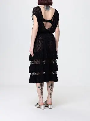 Dries Van Noten Polka Dot Cotton Blend Midi Dress