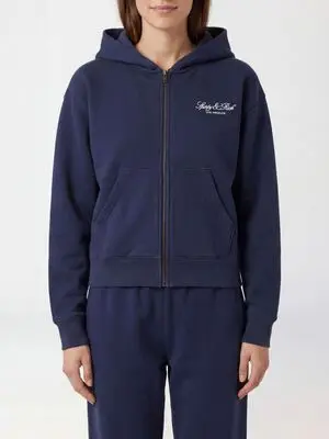 SPORTY & RICH Zip-up Hooded Sweatshirt