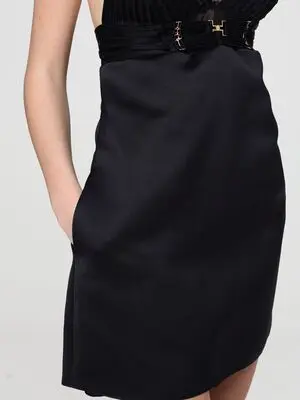 Elisabetta Franchi Duchesse Dress With Decorative Ribbons - Black
