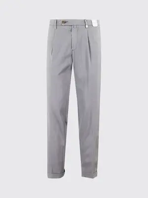 MYTHS Slim Fit Wool Fresco Trousers - Grey