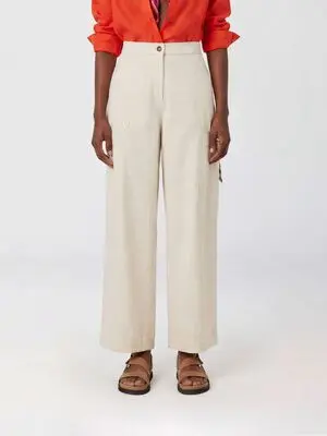 Max Mara Stretch Cotton Cargo Trousers - Red