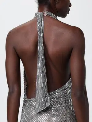 SELF-PORTRAIT Long Halterneck Gown With Crystal Embellishments