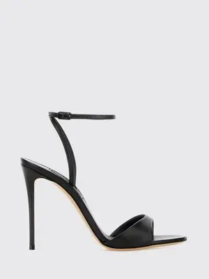 Casadei Minorca Leather Stiletto Heel Sandals With Ankle Strap - Black