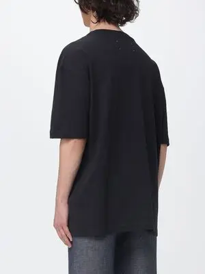 MAISON MARGIELA Embroidered Logo Cotton T-shirt - Black