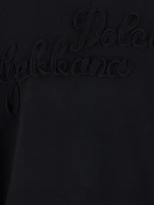 Dolce & Gabbana Crewneck Sweater In Virgin Wool With Lettering Logo