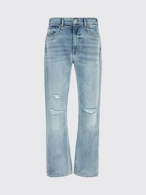 7 For All Mankind Straight Jeans In Distressed Denim