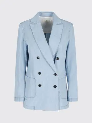 MYTHS Double-breasted Cotton Jacket - Blue