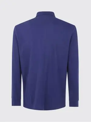 Polo Ralph Lauren Long-sleeved Slim Fit Cotton Polo Shirt - Blue