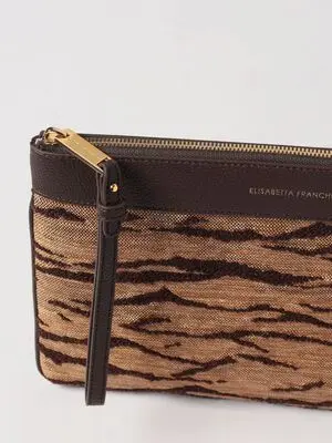 Elisabetta Franchi Animal Print Canvas Pouch